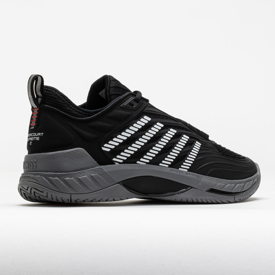 K-Swiss Hypercourt Supreme 2 Men's Black/Steel Gray/Firey Red ...
